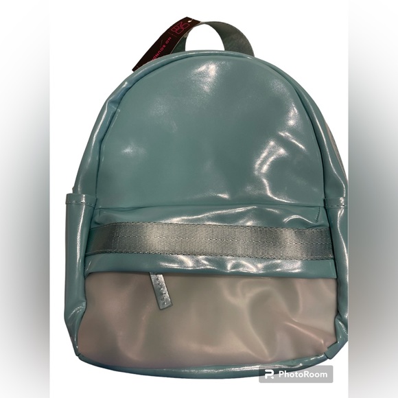 NOBO | Bags | Very Cute Shiny Aqua Mini Back Pack Silver Clasps New ...